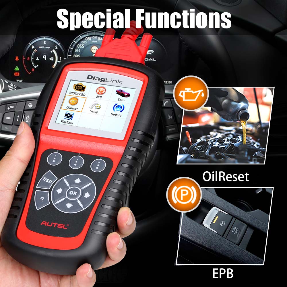 AUTEL Diaglink OBD2 Scanner All System Car Diagnostic Tool DIY Version ...