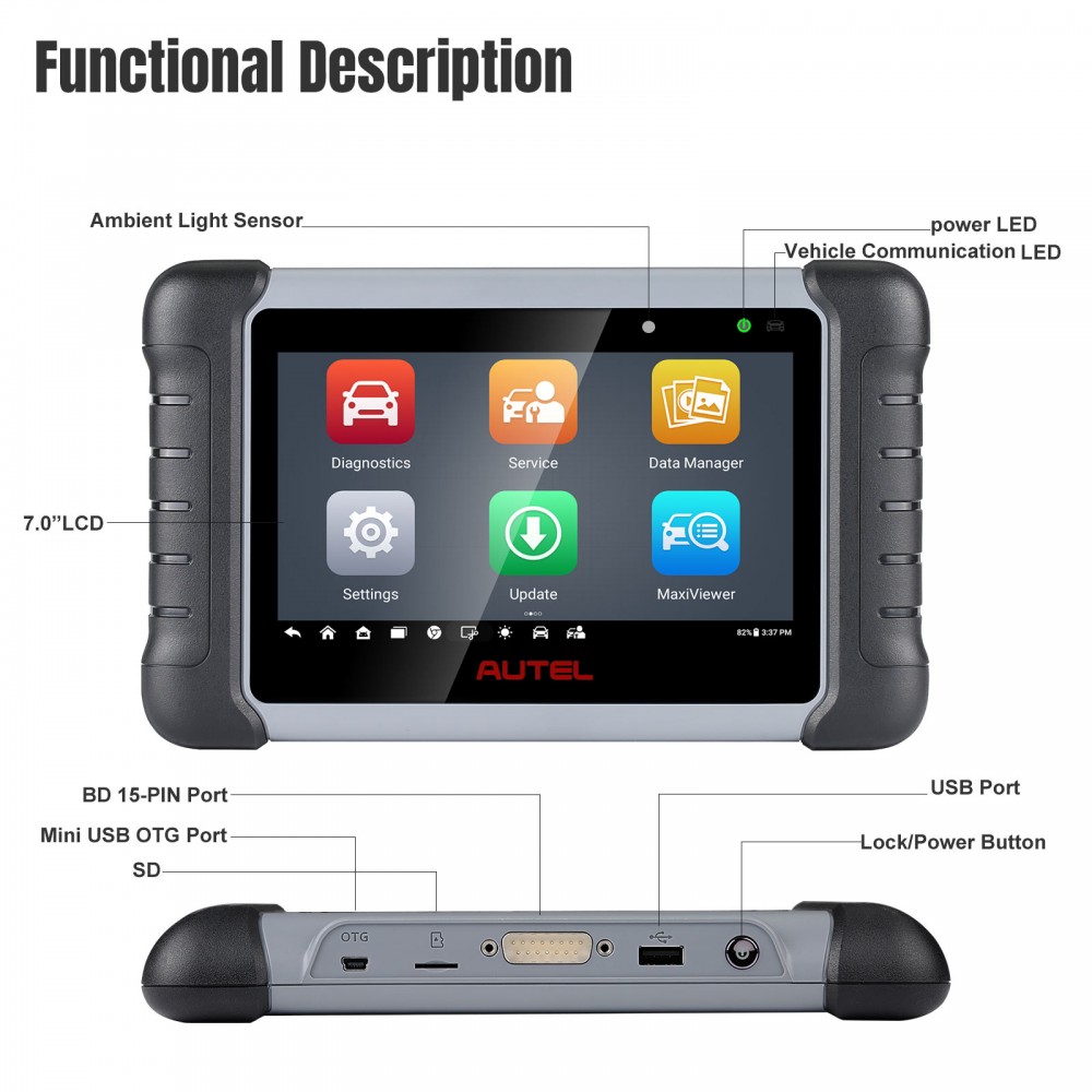 Autel MaxiCOM MK808Z MK808S Bi-Directional Full System Diagnostic Scanner with Android 11 ...